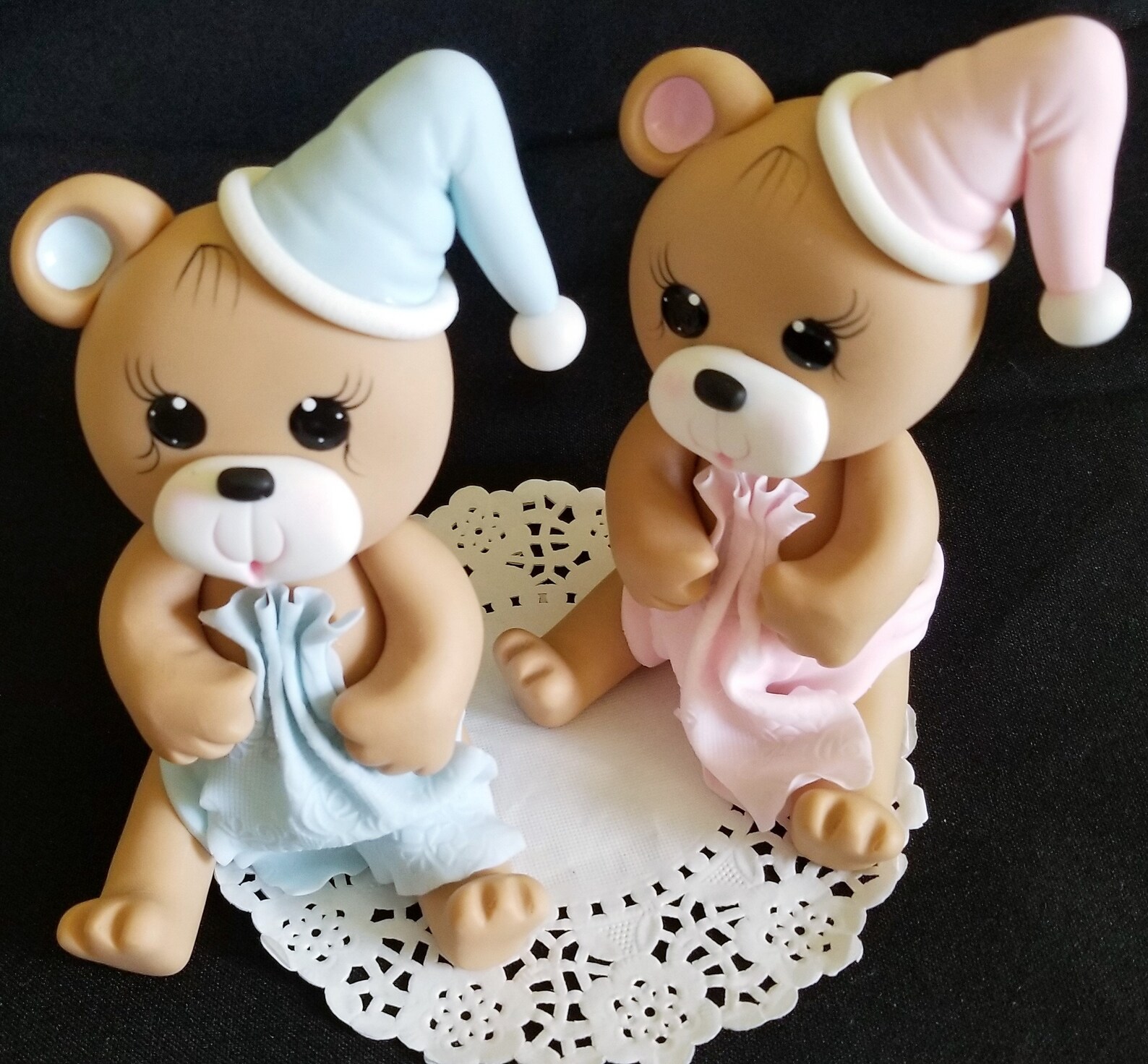 Bears Cake Topper, Twins Bear Toppers, Baby Girl Bear, Cake Topper ...