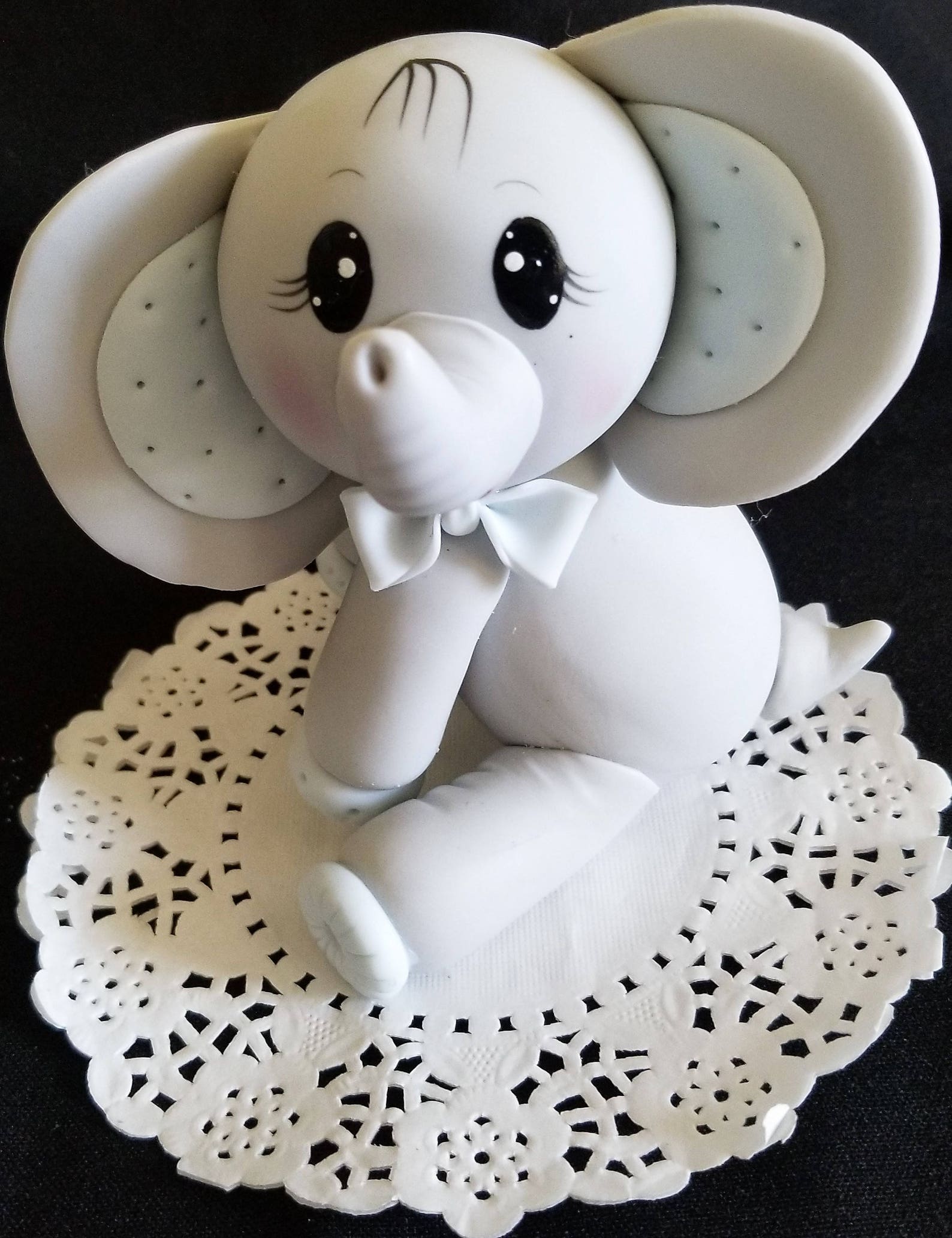 Elephant Cake Topper, Gray Elephant, Baby Elephant, Pink Gray Elephant ...