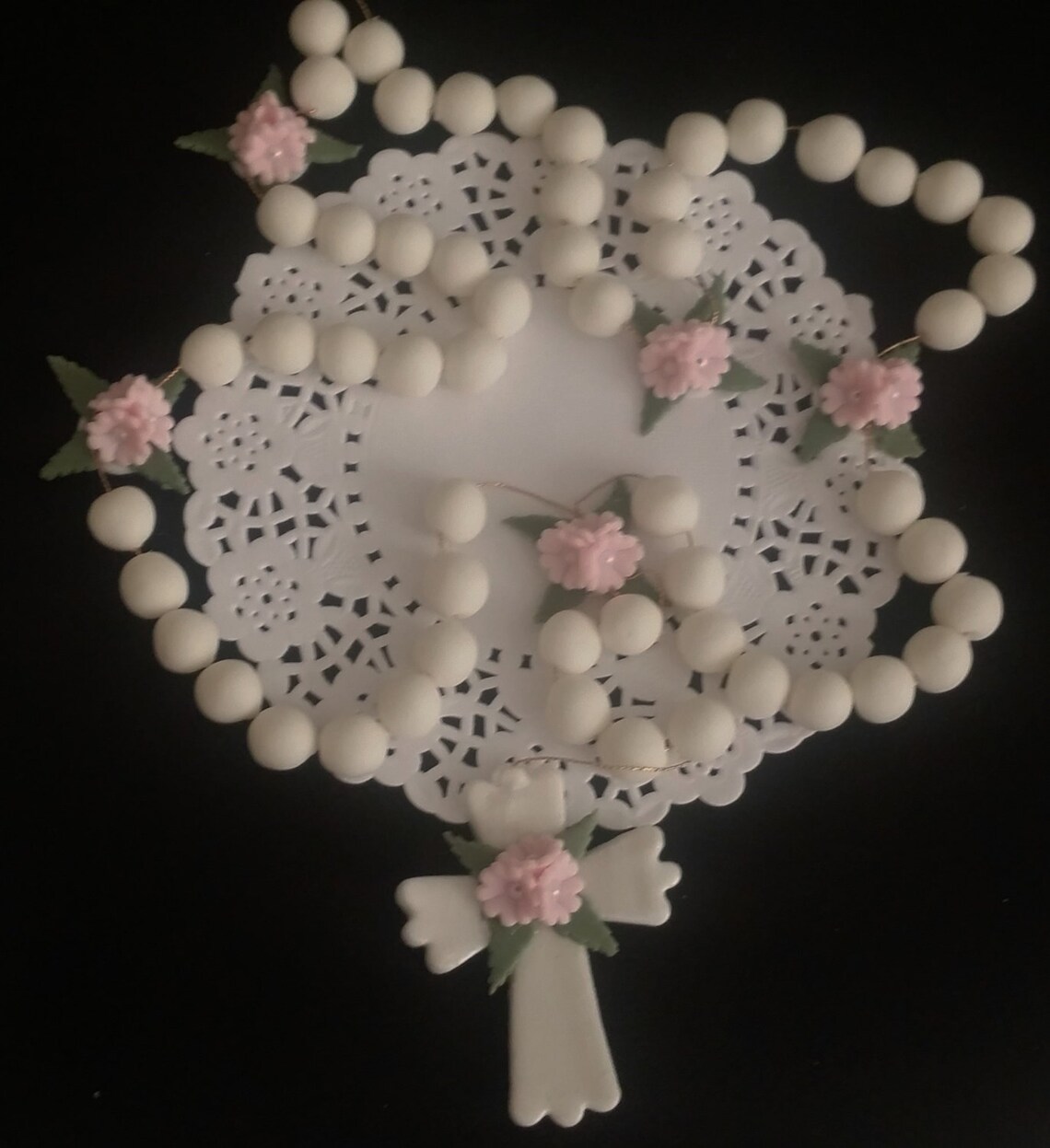 First Communion Cake Topper Rosary Baptism Cake Topper - Etsy