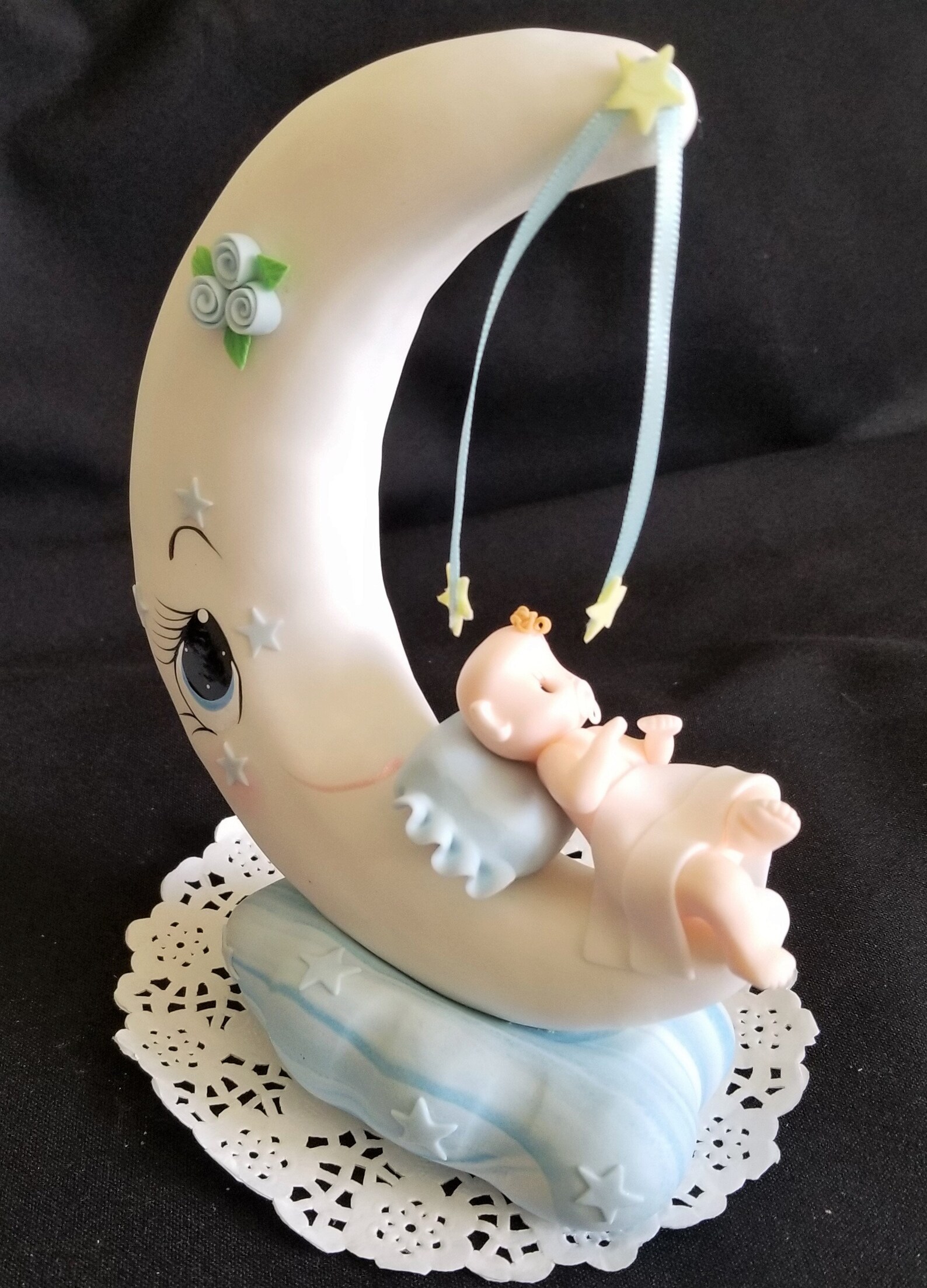 Baby Shower Cake Topper Baby Sleeping on the Moon Cake - Etsy
