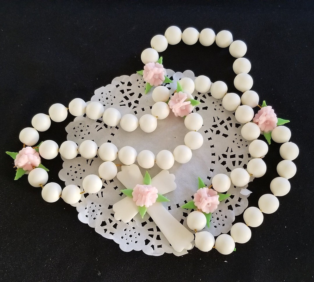 First Communion Cake Topper, Rosary Cake Topper, First Communion Favor ...