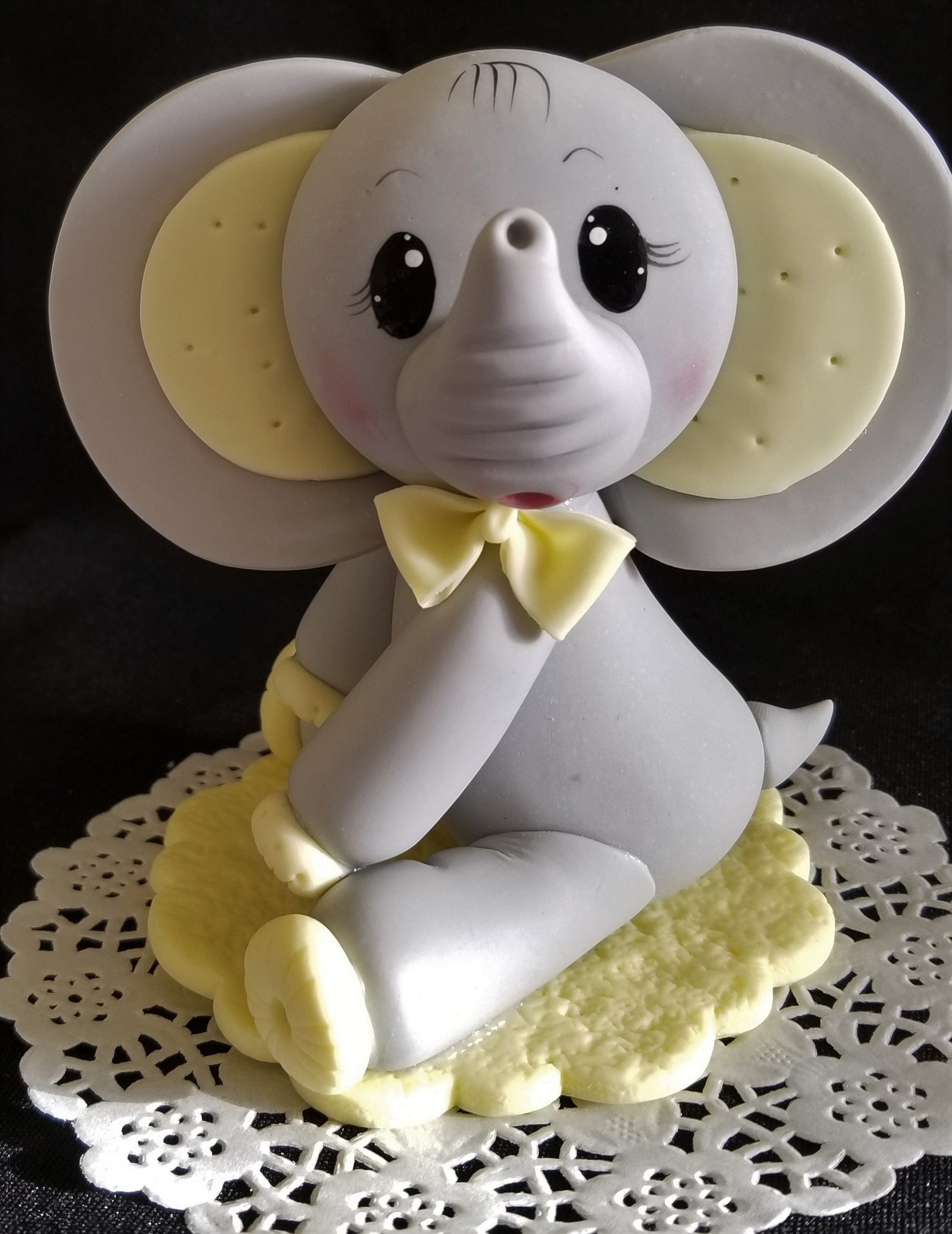 Elephant Cake Topper, Gray Elephant, Baby Elephant, Pink Gray Elephant ...