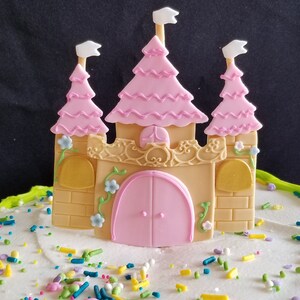 Princess Cake Topper, Princess Birthday Party, Blue Silver Castle Cake ...