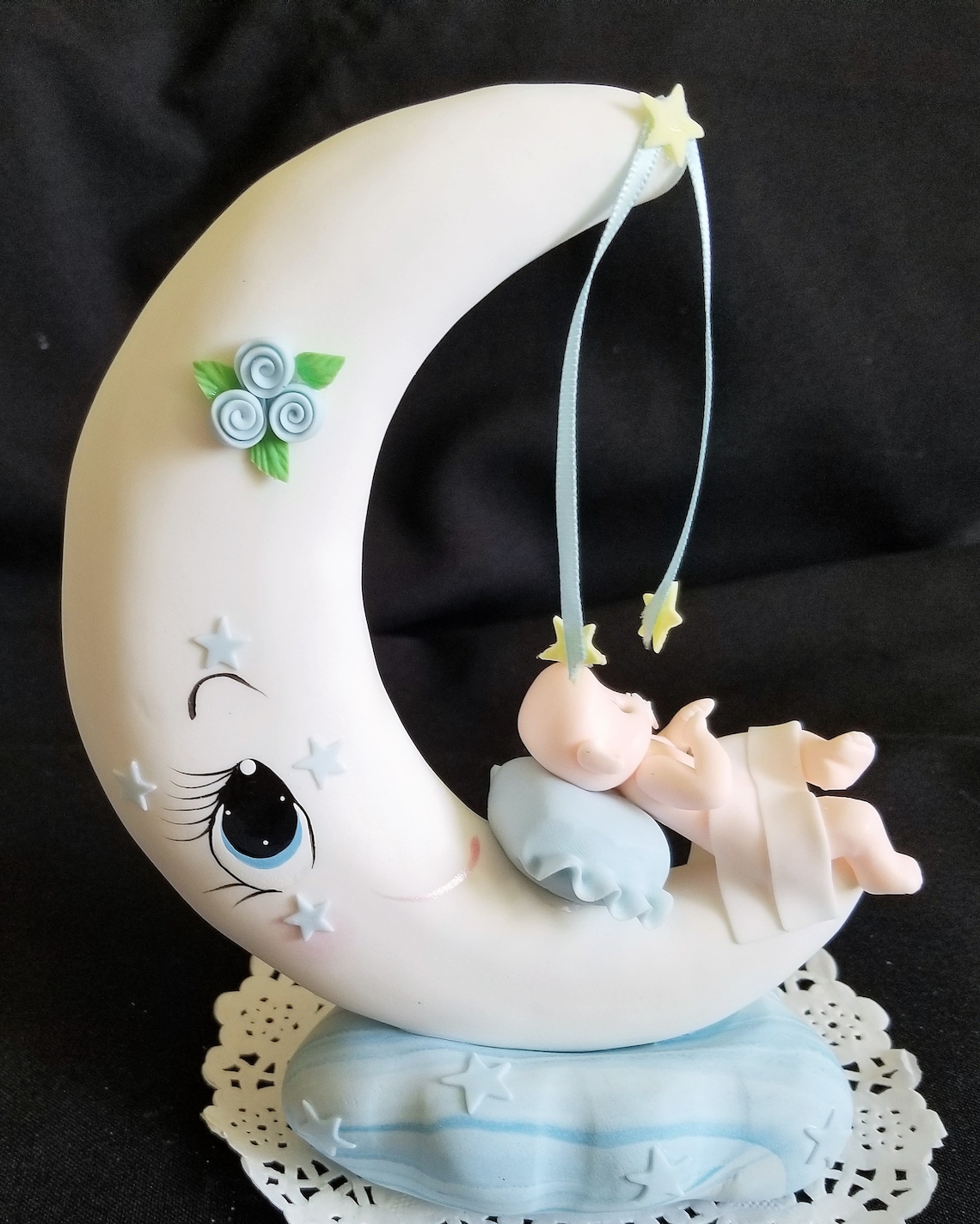 Baby Shower Cake Topper Baby Sleeping on the Moon Cake - Etsy