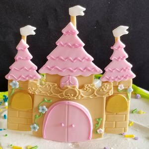 Princess Cake Topper, Princess Birthday Party, Blue Silver Castle Cake ...