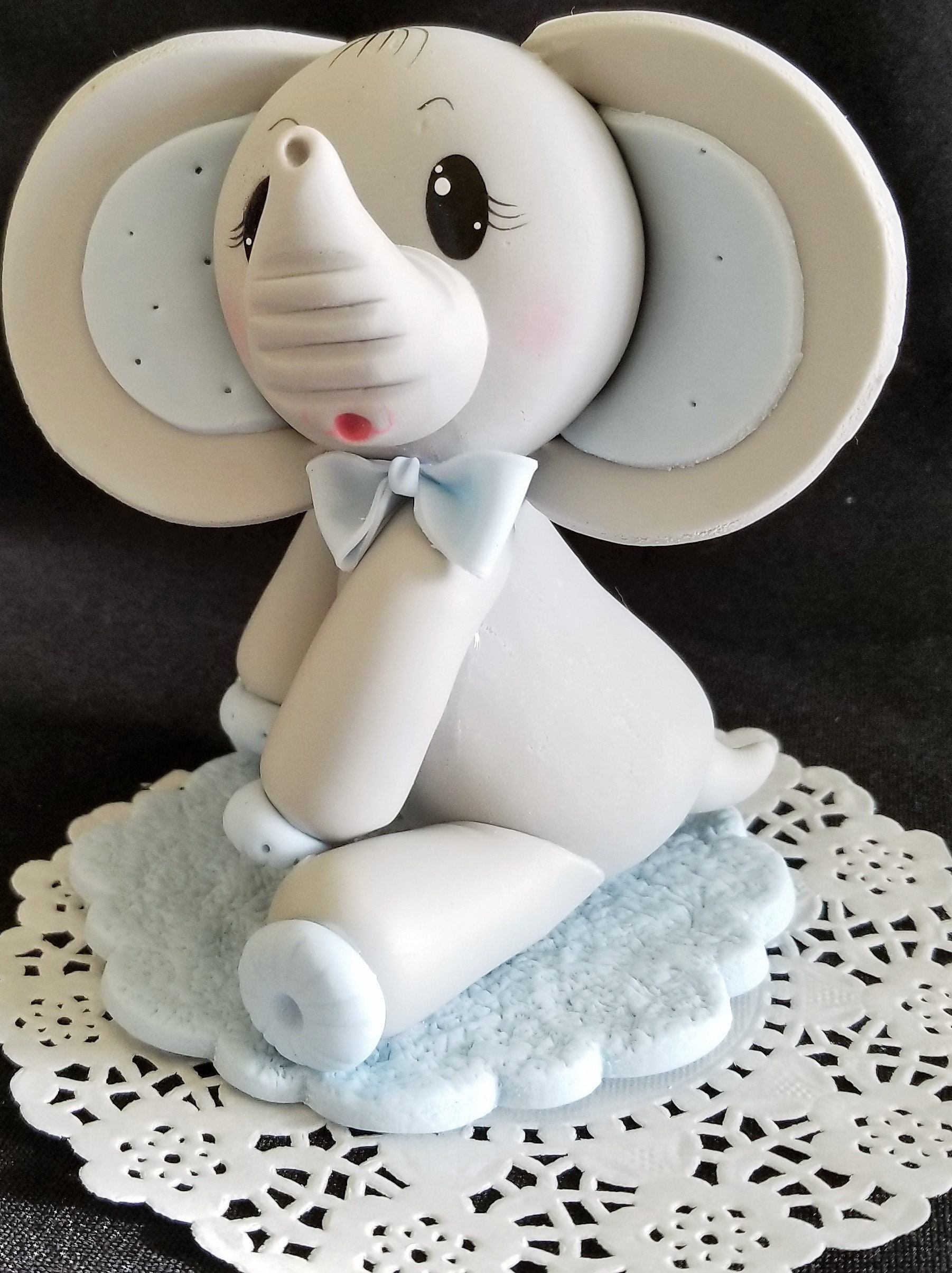 Elephant Cake Topper, Elephant Baby Shower, Blue Elephant Topper ...