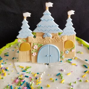 Princess Cake Topper, Princess Birthday Party, Blue Silver Castle Cake ...