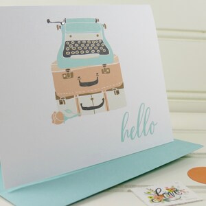 Typewriter Card Hello Greeting Card Just Because Thinking - Etsy