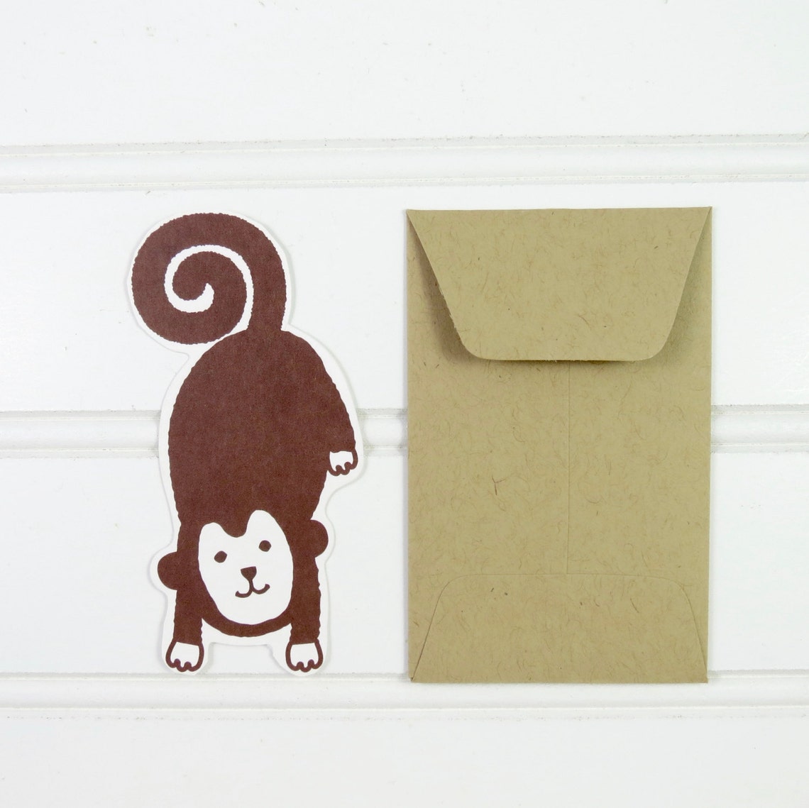 Mini Monkey Card Gift Tags Monkey Gift Enclosure Mini - Etsy