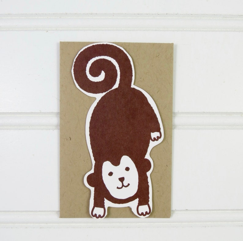 Mini Monkey Card Gift Tags Monkey Gift Enclosure Mini - Etsy