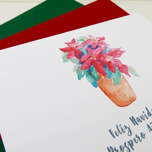 Spanish Christmas Card, Poinsettia Christmas Card, Feliz Navidad ...
