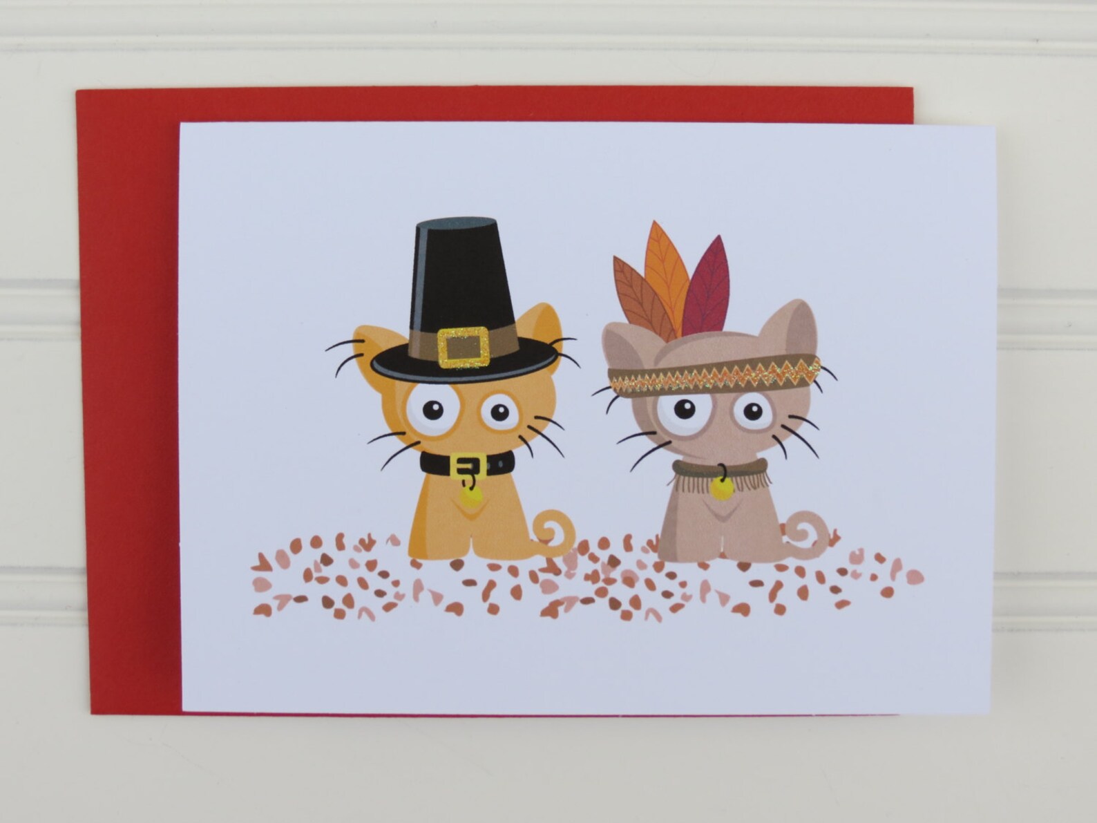 Thanksgiving Cat Card Custom Thanksgiving Cat Thanksgiving - Etsy