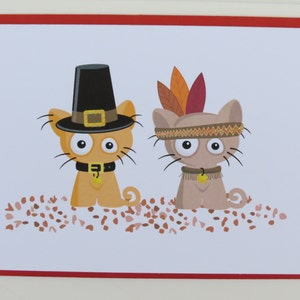 Thanksgiving Cat Card Custom Thanksgiving Cat Thanksgiving - Etsy