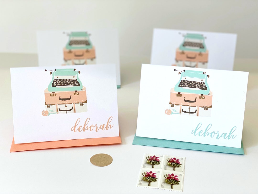 Typewriter Cards, Personalized Name Cards, Typewriter Note Cards ...