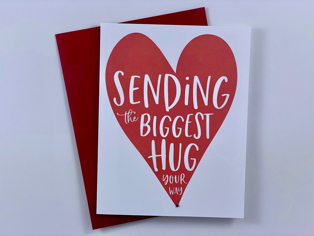 Hug Card, Get Well Card, Paper Hug Card, Thinking of You Card ...