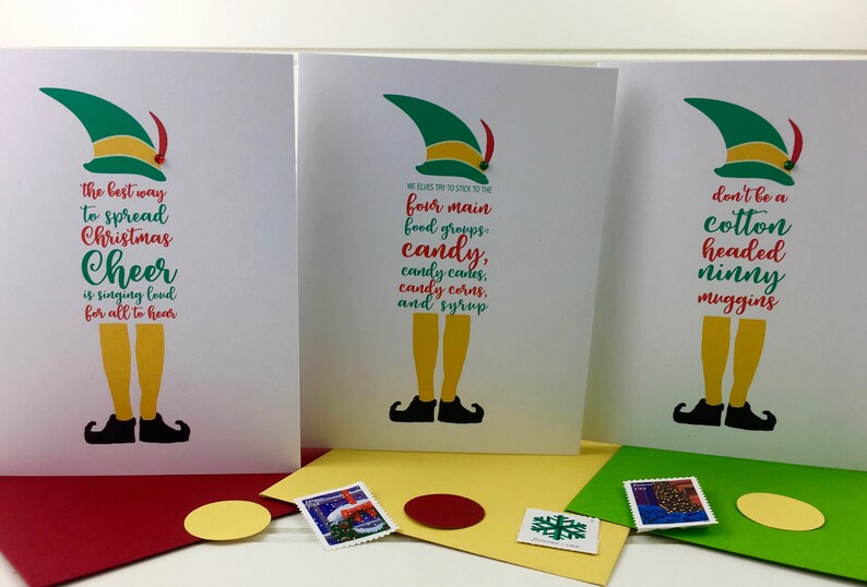 Buddy the Elf Cards Elf Christmas Cards Christmas Elf - Etsy