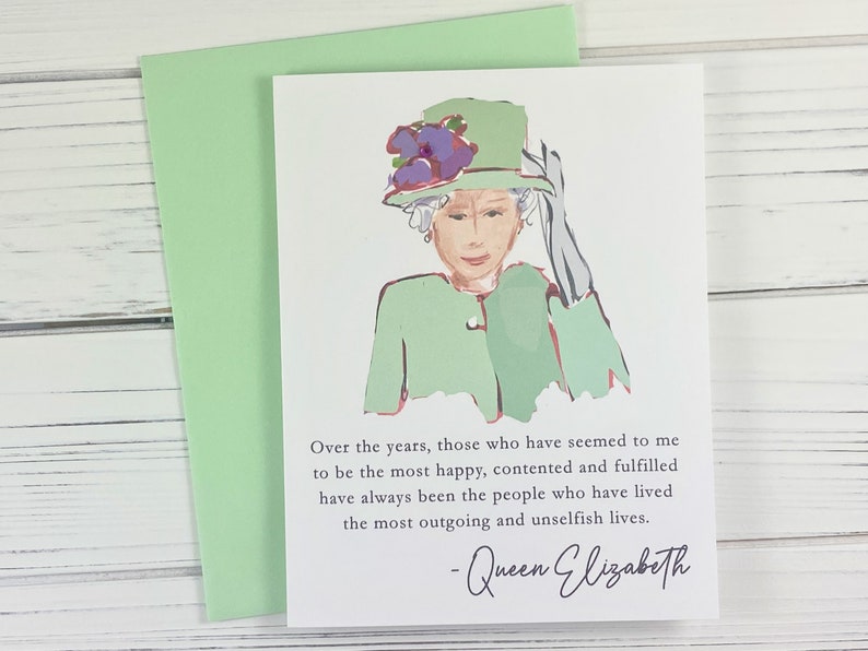 Queen Elizabeth Card Queen Elizabeth II Queen Elizabeth - Etsy