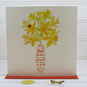 You Are My Sunshine Card Custom Birthday Card Daffodils | Etsy