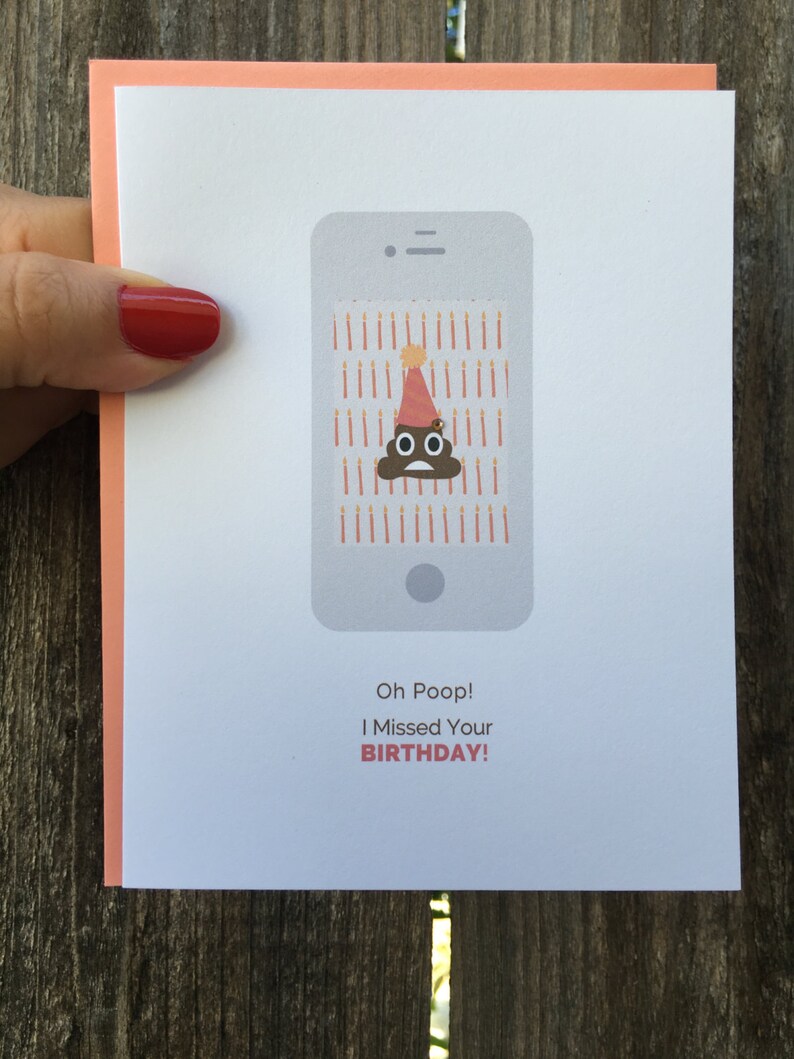 Belated Birthday Card Poop Card Funny Belated Birthday - Etsy