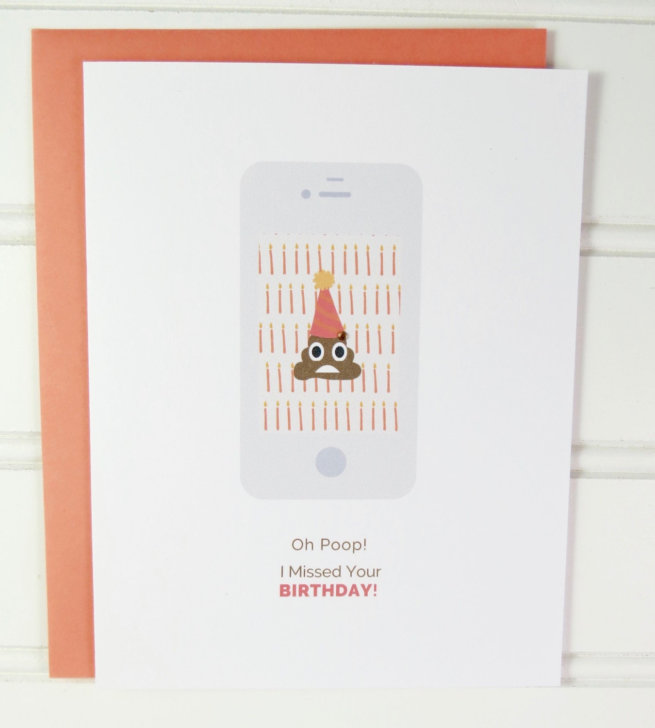 Belated Birthday Card Poop Card Funny Belated Birthday | Etsy