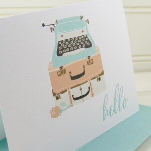 Typewriter Card Hello Greeting Card Just Because Thinking - Etsy