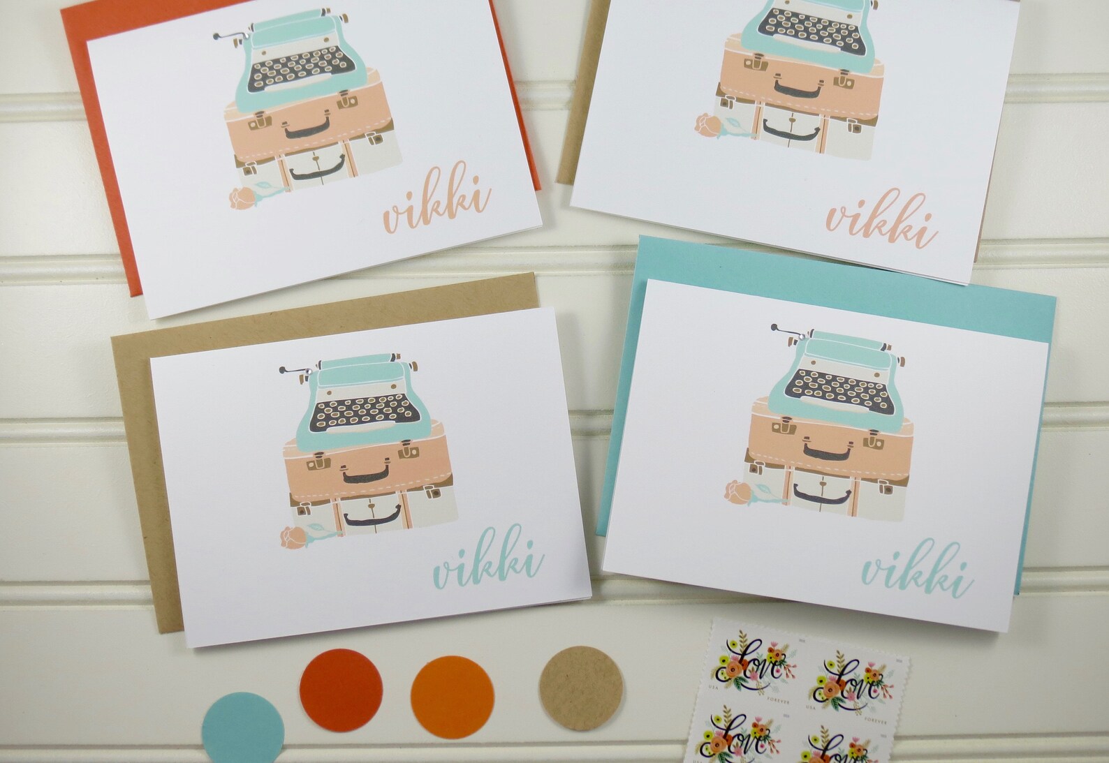 Typewriter Cards Personalized Name Cards Typewriter Note - Etsy