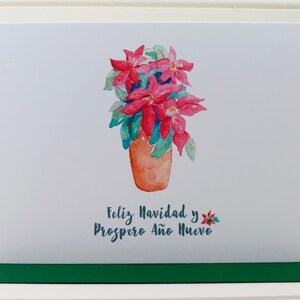 Spanish Christmas Card, Poinsettia Christmas Card, Feliz Navidad ...