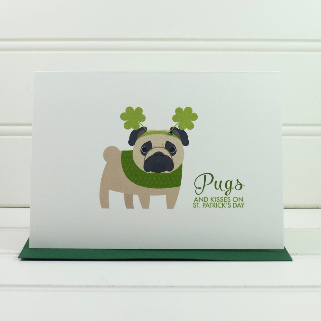 St. Patrick's Day Card Pug Dog Card Dog Dad Dog Mom - Etsy