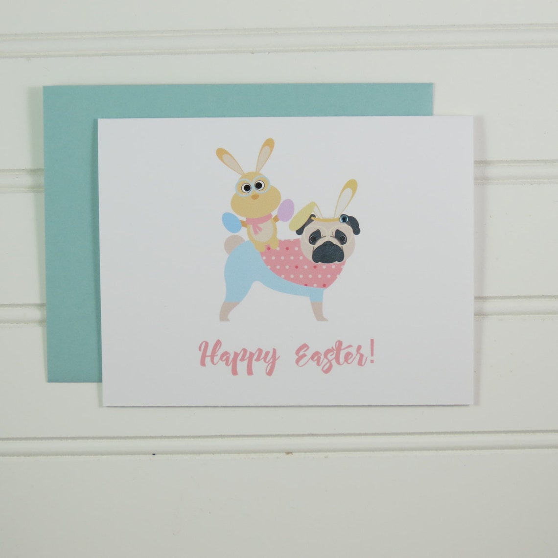 Dog Easter Card Happy Easter Card Dog Card Pug Card Easter - Etsy