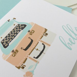 Typewriter Card Hello Greeting Card Just Because Thinking - Etsy