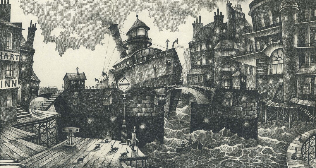 WHITBY BOAT PRINT, Signed Limited Edition, Giclee Print, Pen & Ink ...