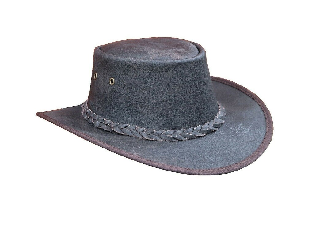 Australian Style Leather Hats Cowboy Bush Hats Mens Brown - Etsy