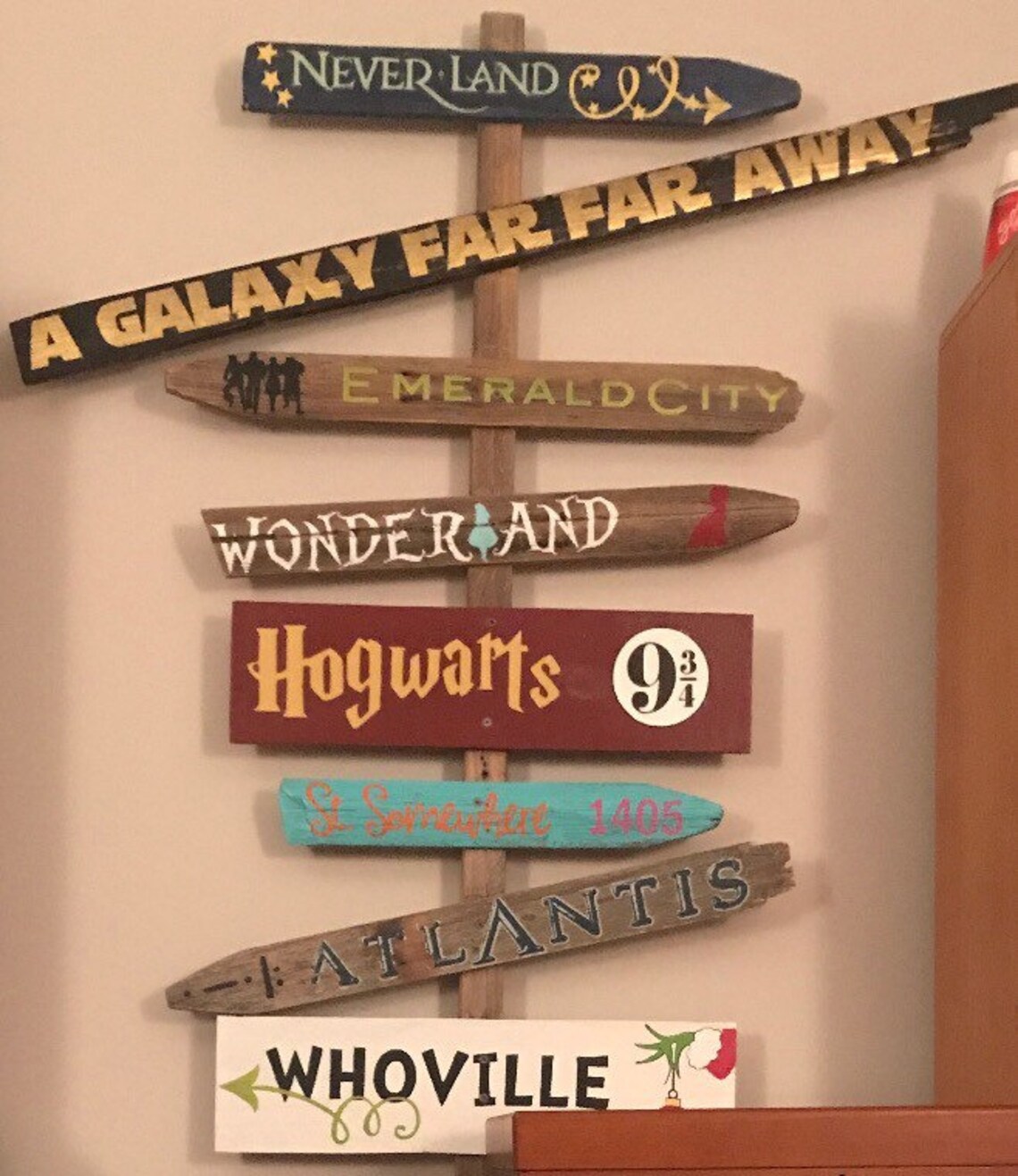 INDIVIDUAL Mileage Fantasy Directional Mile Marker Worn Wood - Etsy