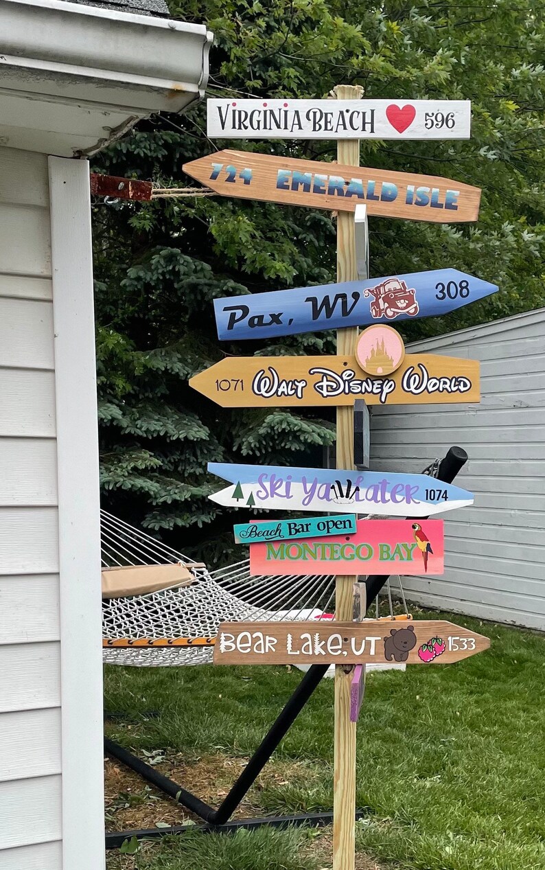 INDIVIDUAL Mileage or Directional Mile Maker Wood Signs of - Etsy