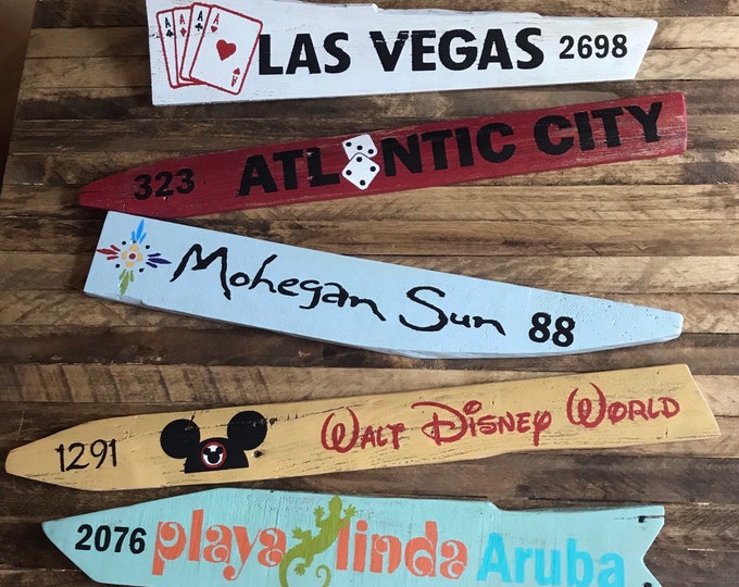 INDIVIDUAL Mileage or Directional Mile Maker Wood Signs of Your ...