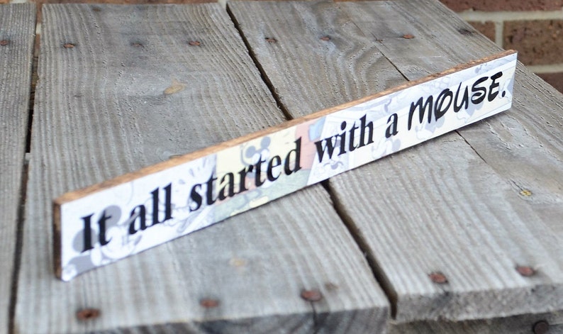 Walt Disney and Mickey Mouse Vintage Sign With Cartoon Card | Etsy