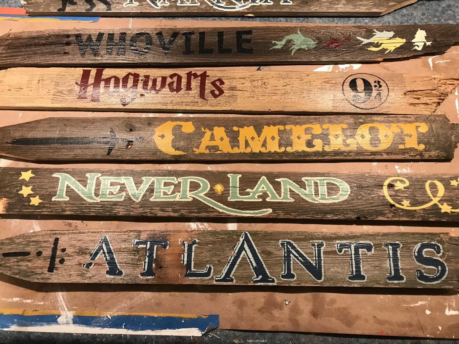 INDIVIDUAL Mileage Fantasy Directional Mile Marker Worn Wood - Etsy