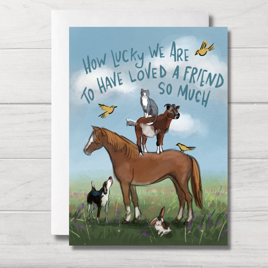 Pet Loss Sympathy Card - Horse | Dog | Cat | Goat | Rabbit | Pet Grief ...