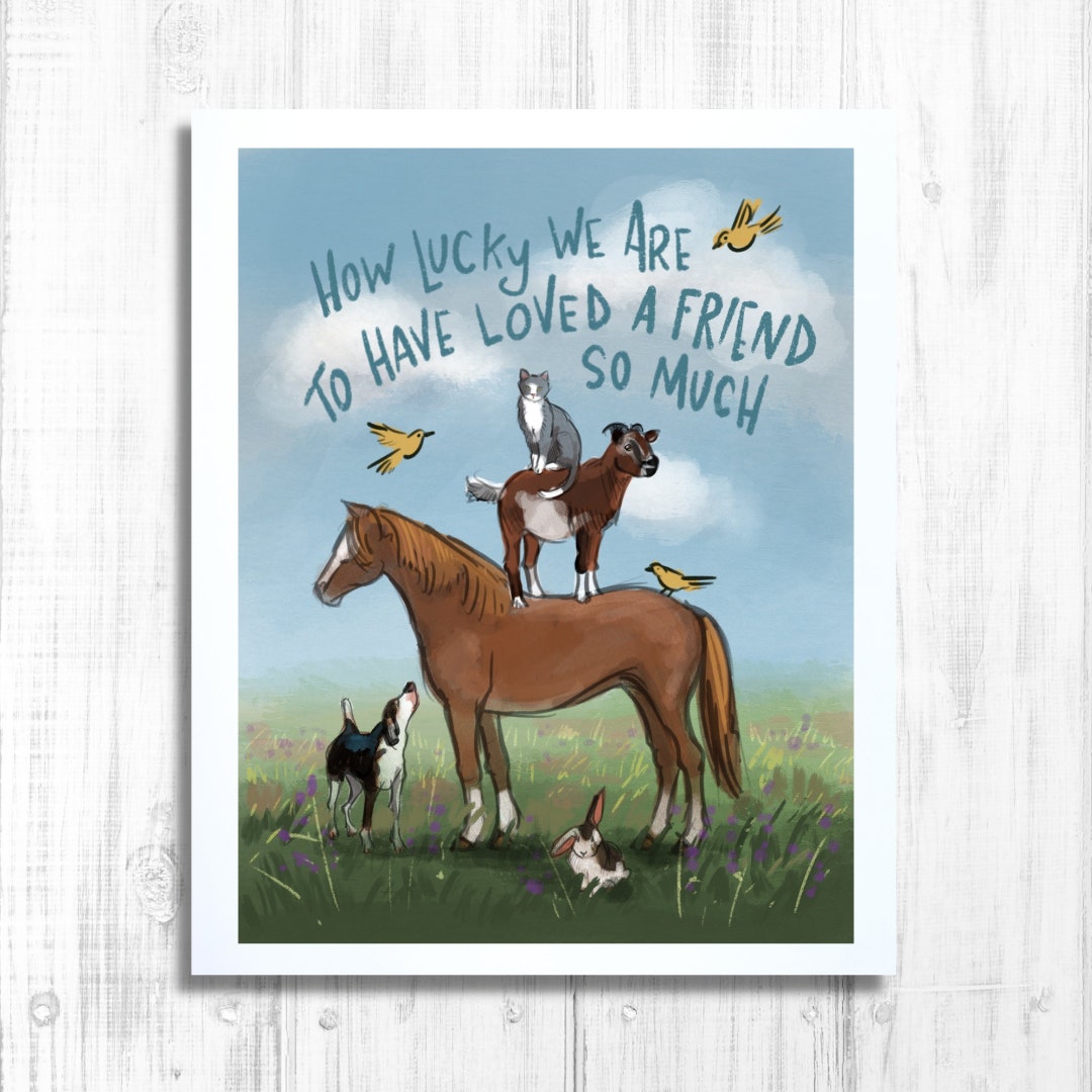 Pet Loss Sympathy Card Horse Dog Cat Goat Rabbit - Etsy