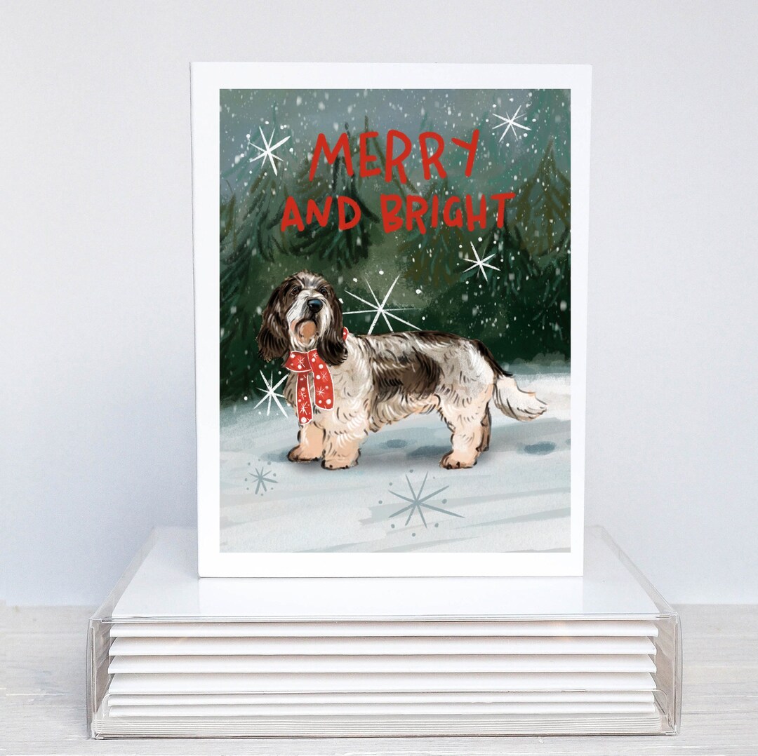 PBGV Christmas Card | Petite Basset Griffon Vendeen Holiday Card | Dog ...
