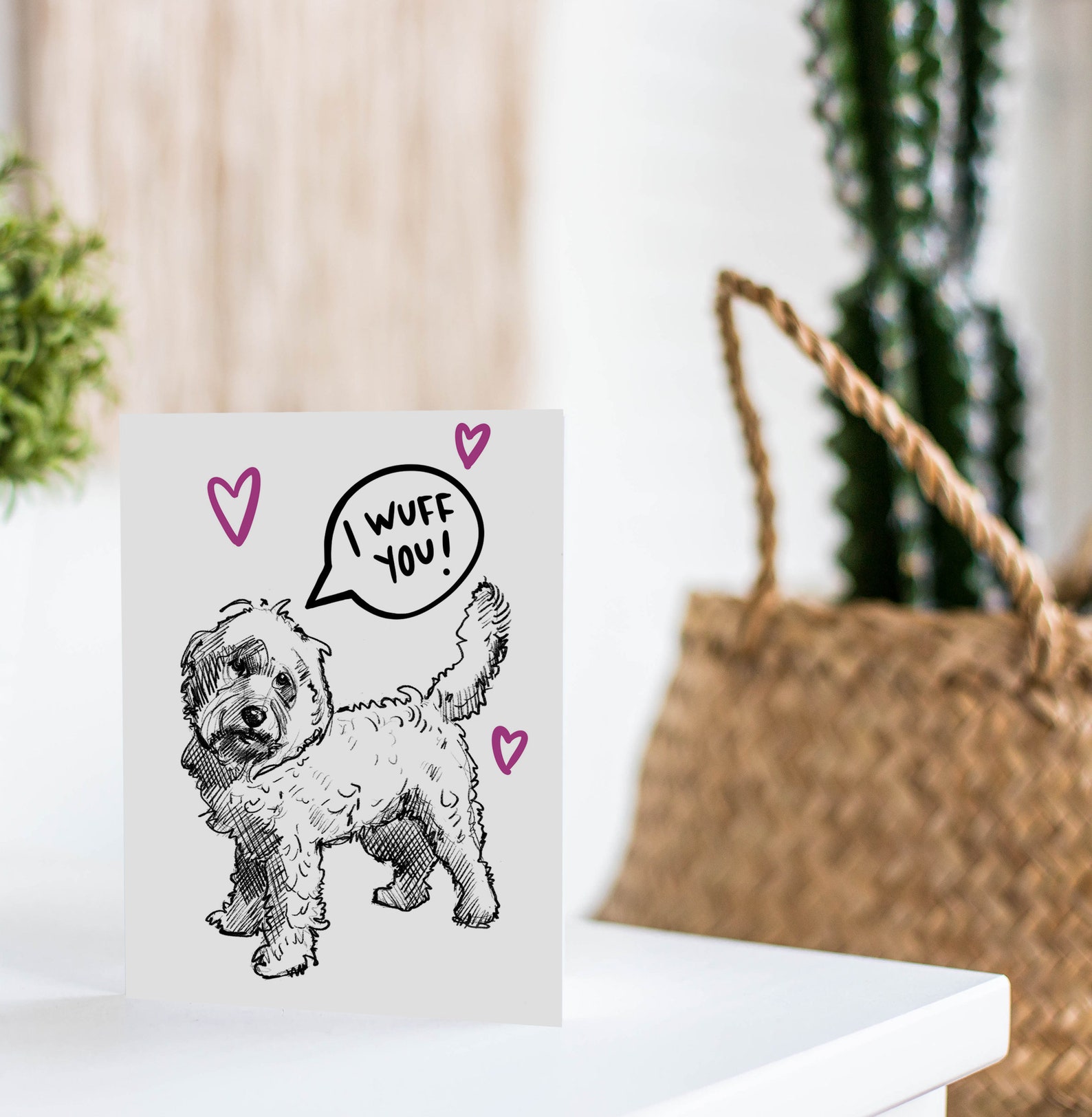 Doodle Valentine Card Cards for Doodle Lovers Labradoodle | Etsy