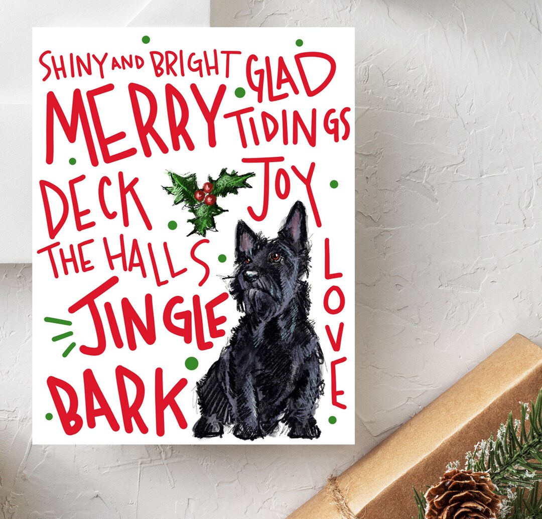 Scottish Terrier Christmas Card: Scottie Dog Holiday Greetings - Etsy