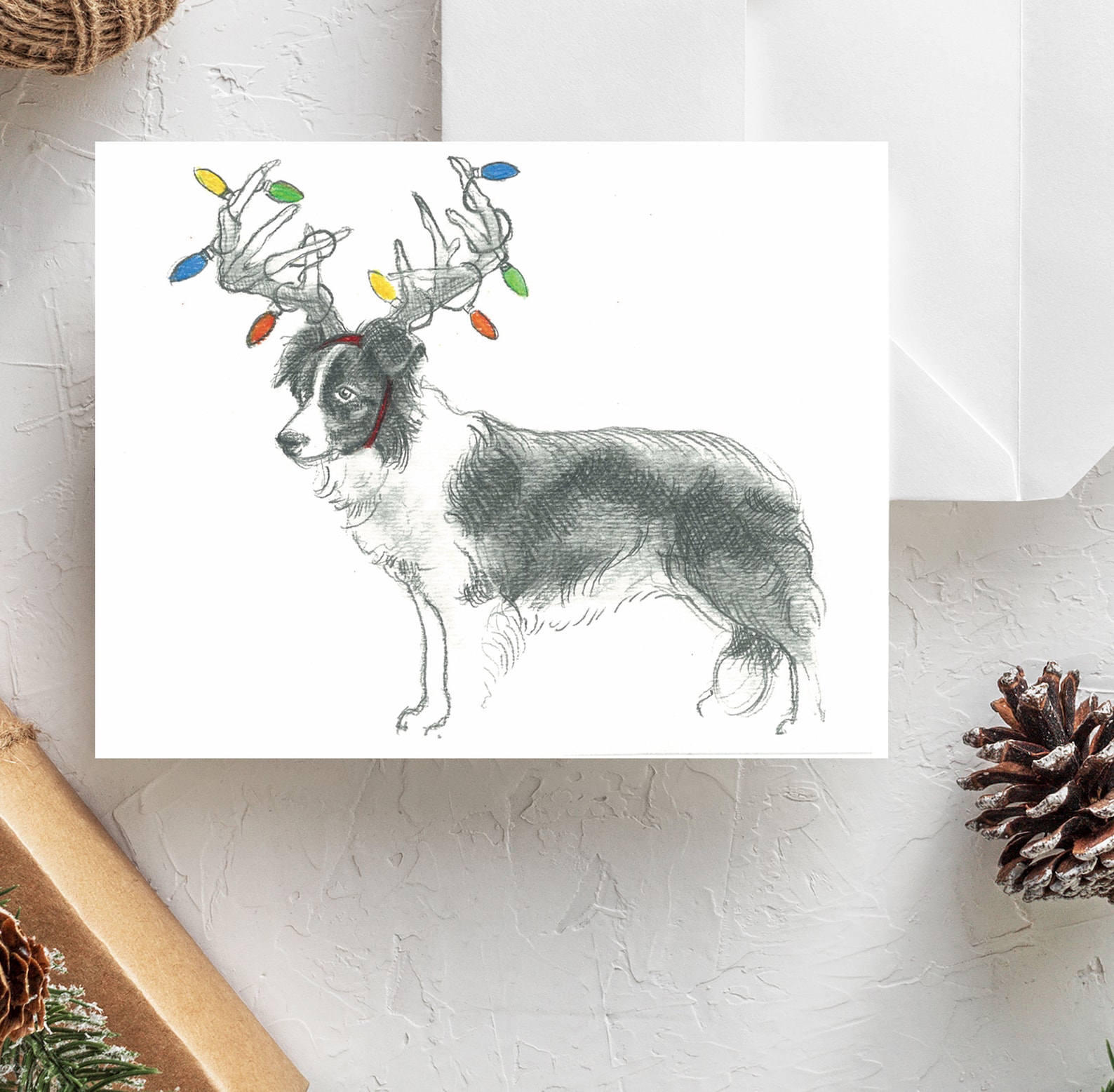 Border Collie Holiday Cards Border Collie Christmas Card - Etsy
