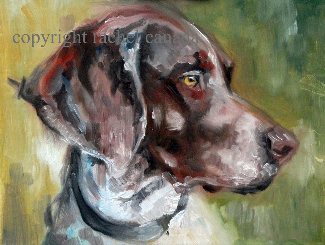 German Shorthaired Pointer Dog Art Oil Painting Print 'german Green' - Etsy