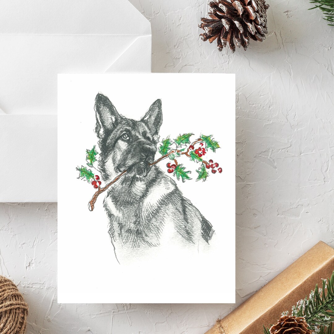 German Shepherd Dog Holiday Cards | German Shepherd Christmas Card ...