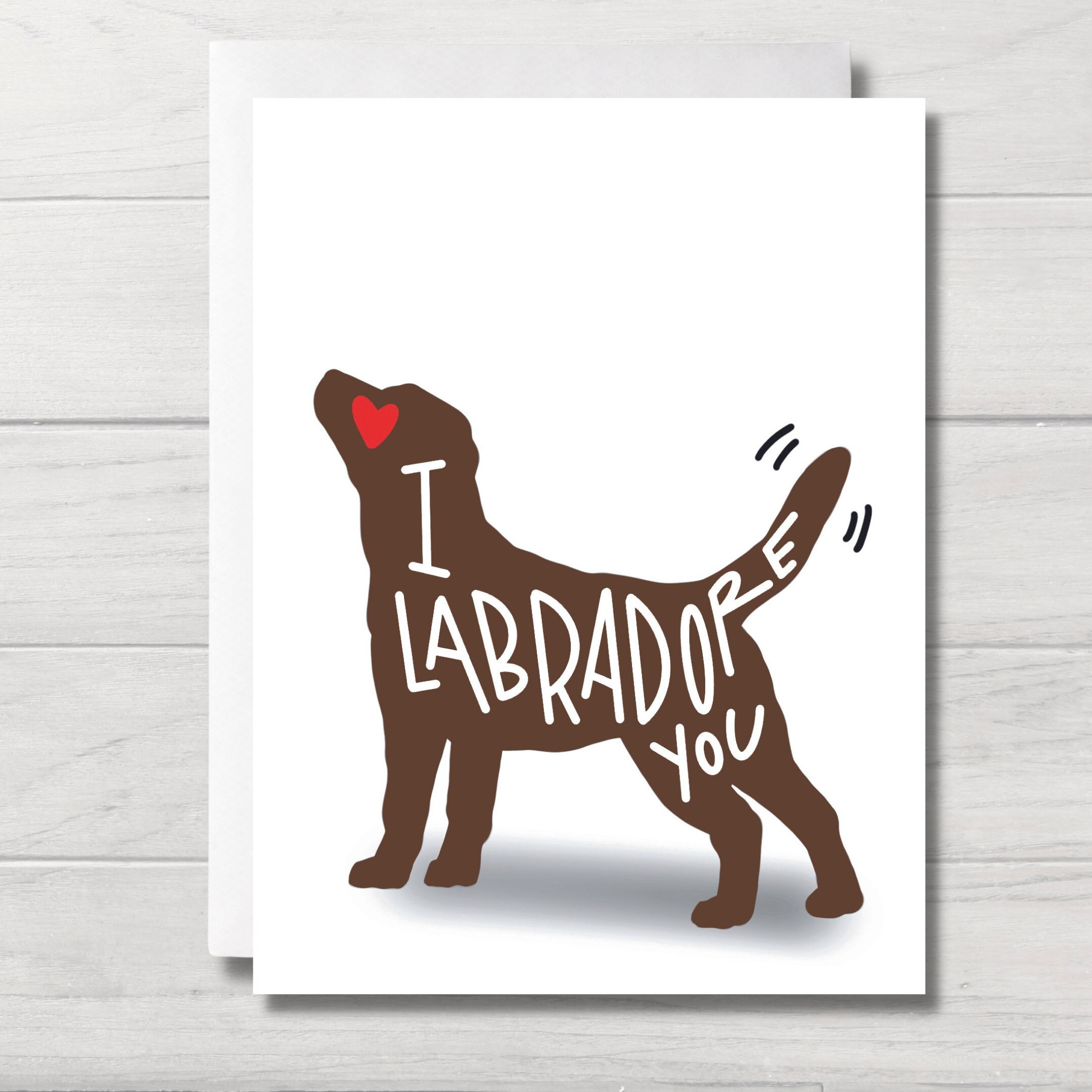 Labrador Valentine's Day Card: Chocolate Lab, Dog Lover Gift - Etsy