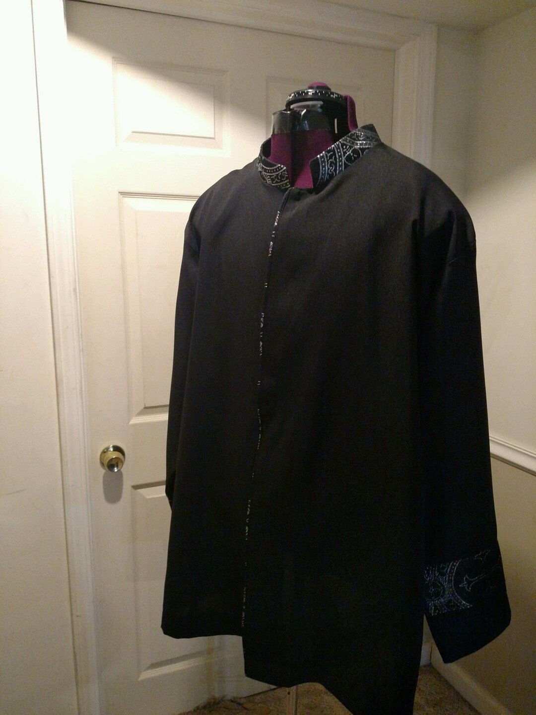 Black / Silver Metalic Trim Minister Jacket - Etsy