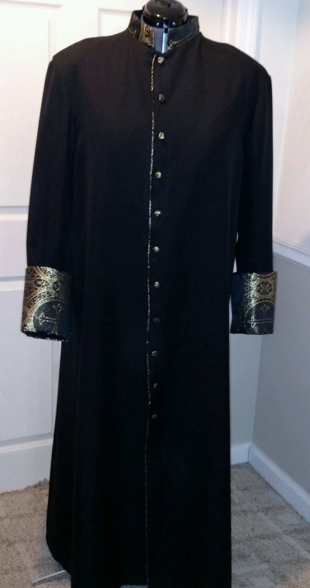Black/gold Full Lenght Robe - Etsy