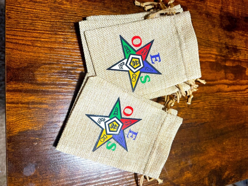 Order of Eastern Star (OES) Gift Bags | OES Burlap Bag - Etsy
