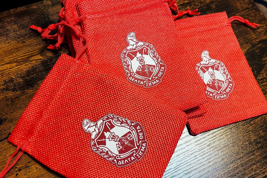 Delta Sigma Theta Gift Bags - Theredz - Burlap - Etsy